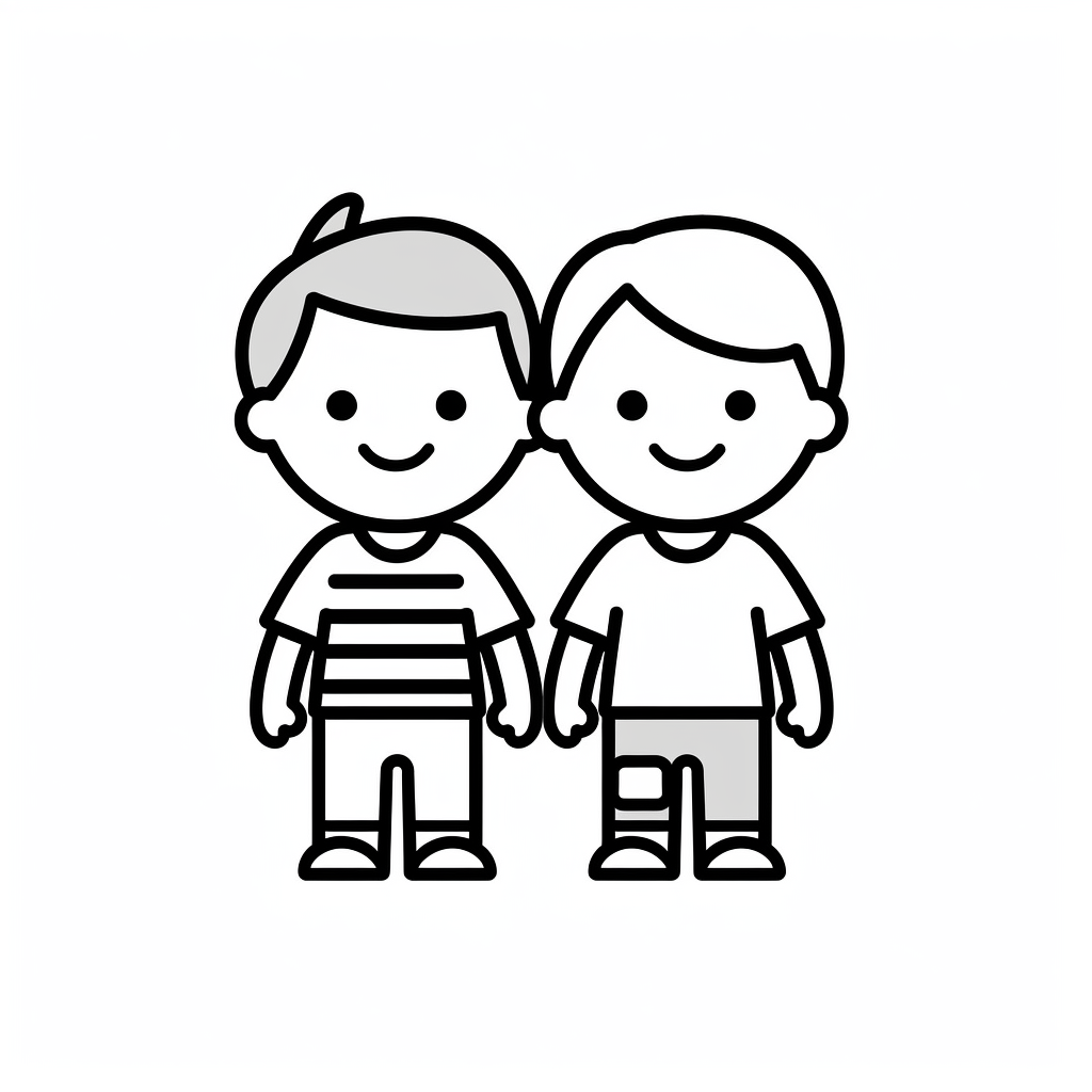 Happy Brother Moments - Coloring Page