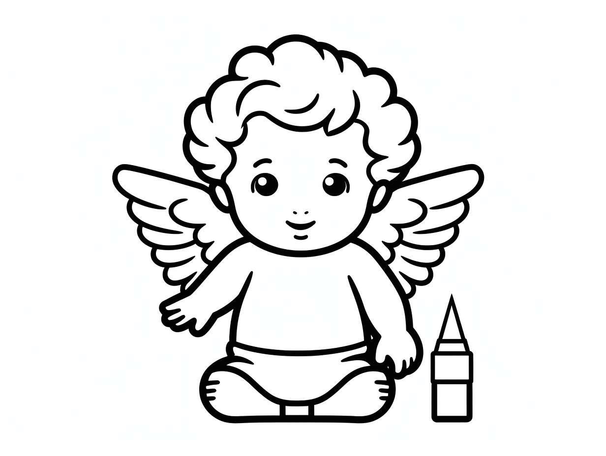 Happy Cherub Coloring Page Coloring Page