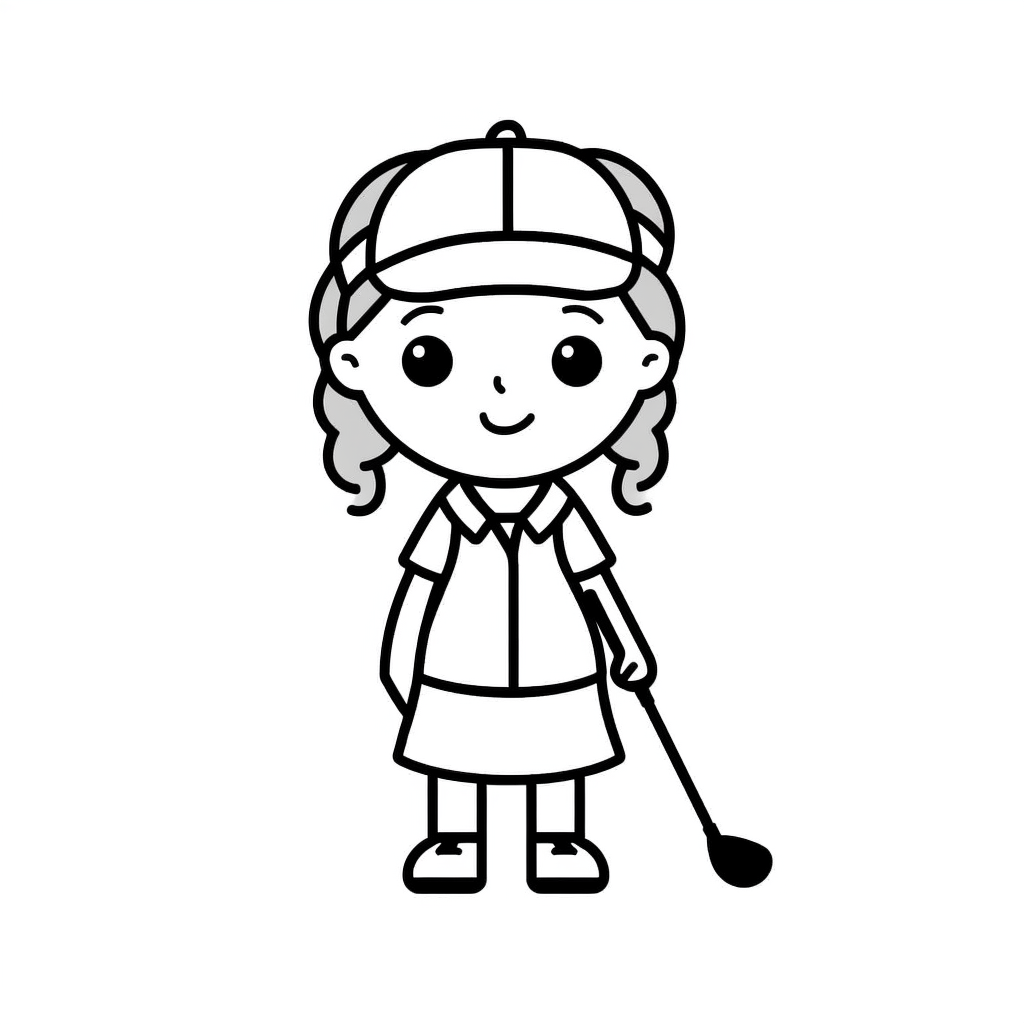 Happy Golfer Drawing Coloring Page