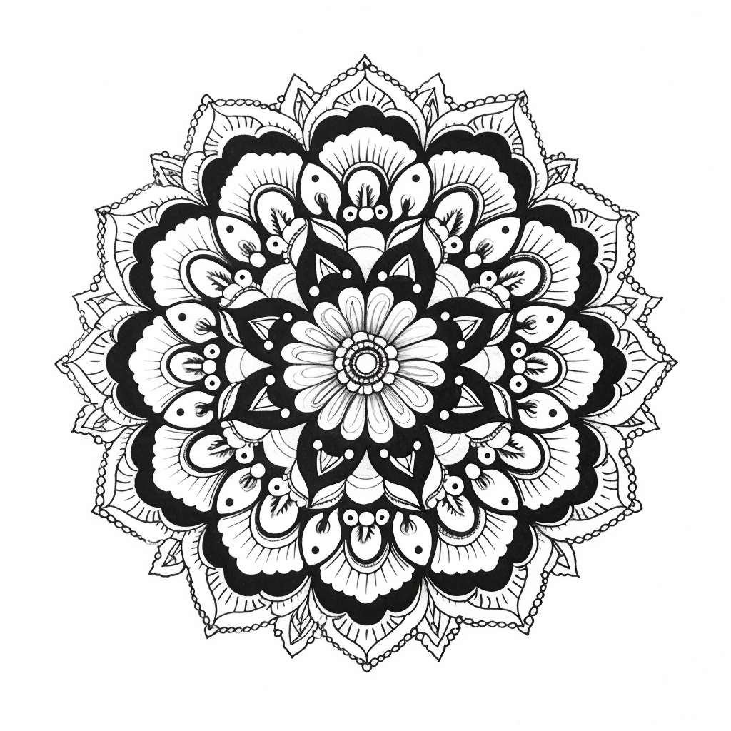 Happy Themed Mandala Design - Coloring Page