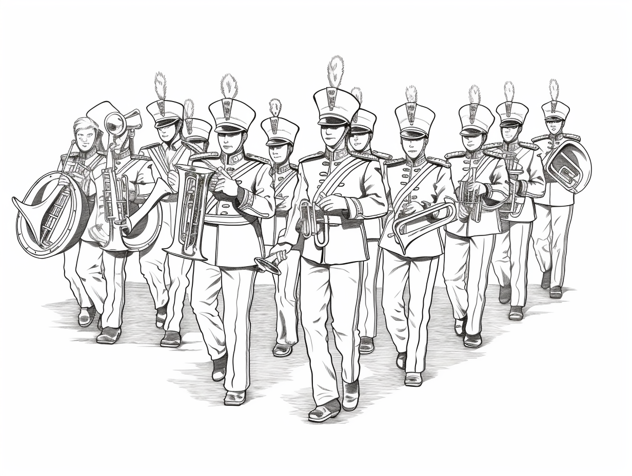 Instrumental Parade Art To Color - Coloring Page
