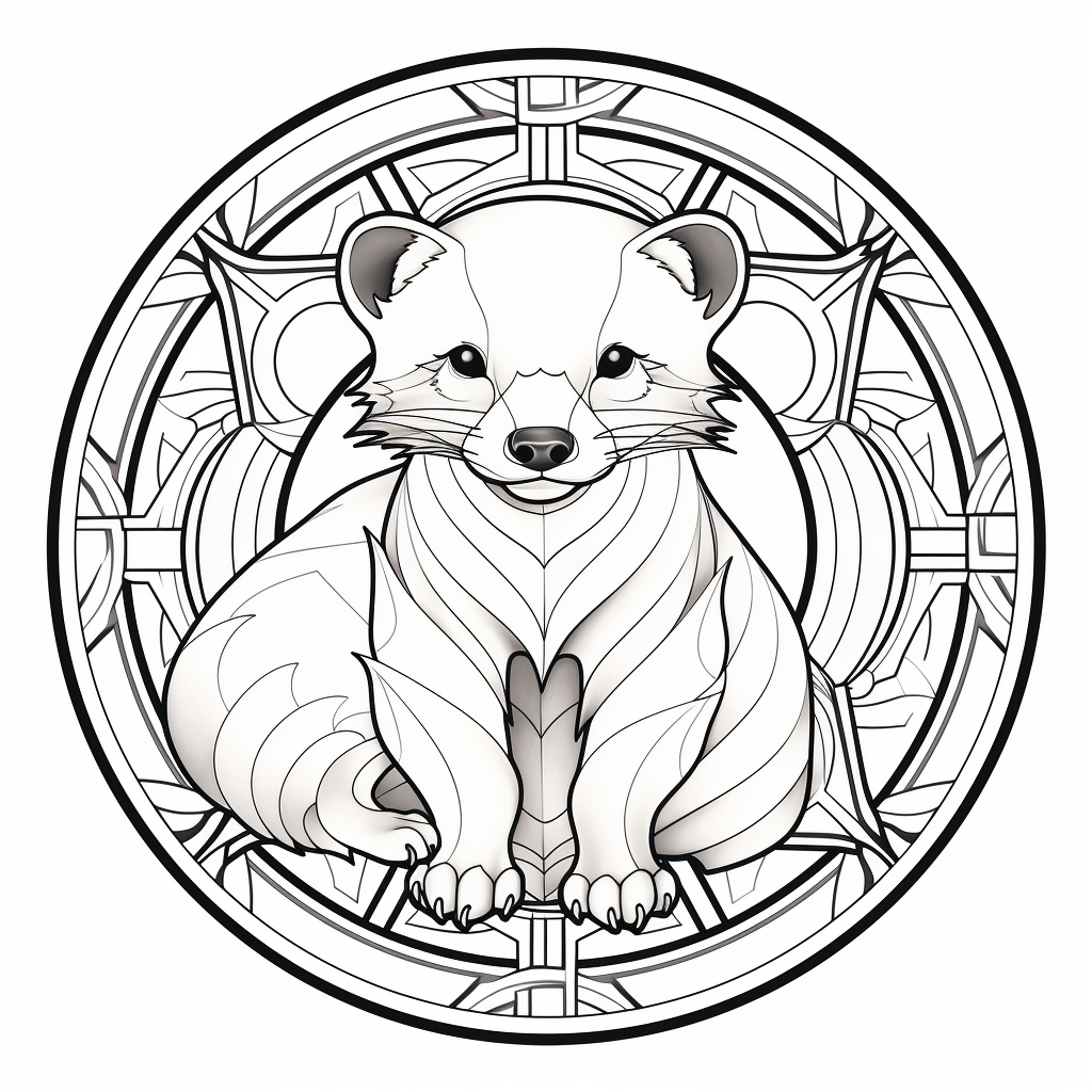 Intricate Ferret Mandala To Color - Coloring Page