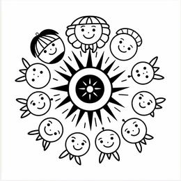 Bouncy, Joyful Moments Coloring - Coloring Page