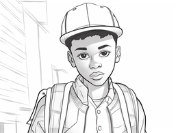 Joyful Black Boy Coloring Page - Coloring Page