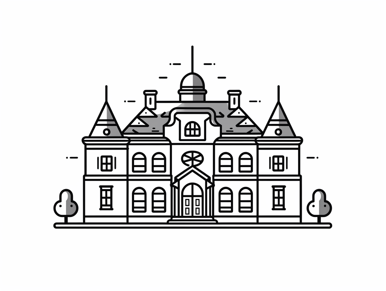 Lovely Mansion Coloring Sheet - Coloring Page