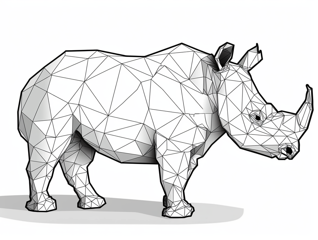 Mindfulness With Rhinoceros Coloring - Coloring Page