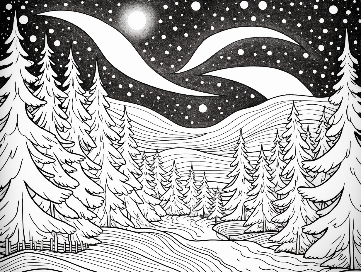 Northern Lights: Color The Wonder - Coloring Page