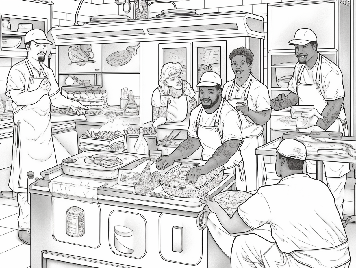 Outdoor Cooking Coloring Adventure - Coloring Page