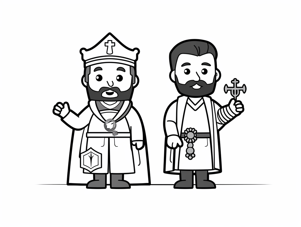 Paul And Barnabas Illustration To Color - Coloring Page