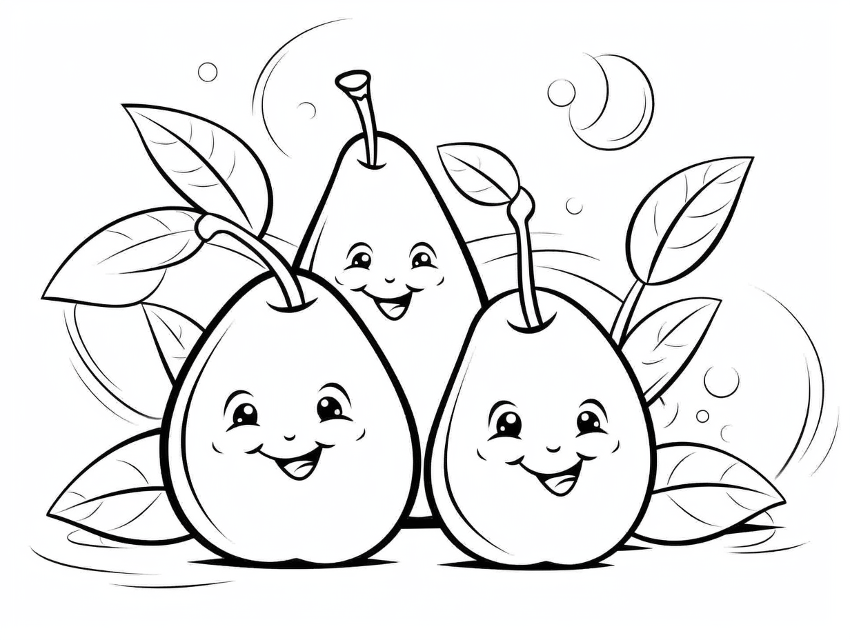 Peaceful Pears To Color - Coloring Page