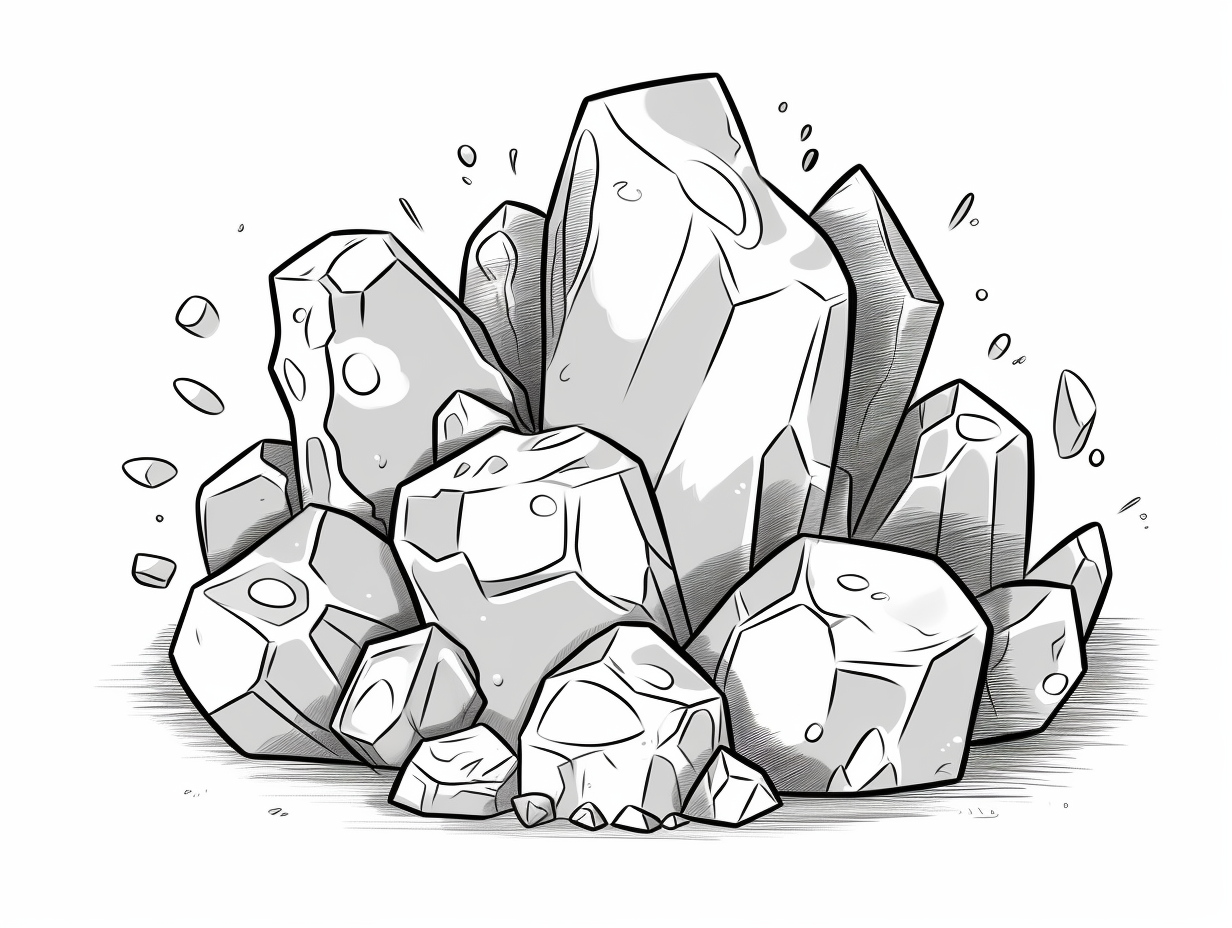 Rocks And Minerals To Color And Learn - Coloring Page
