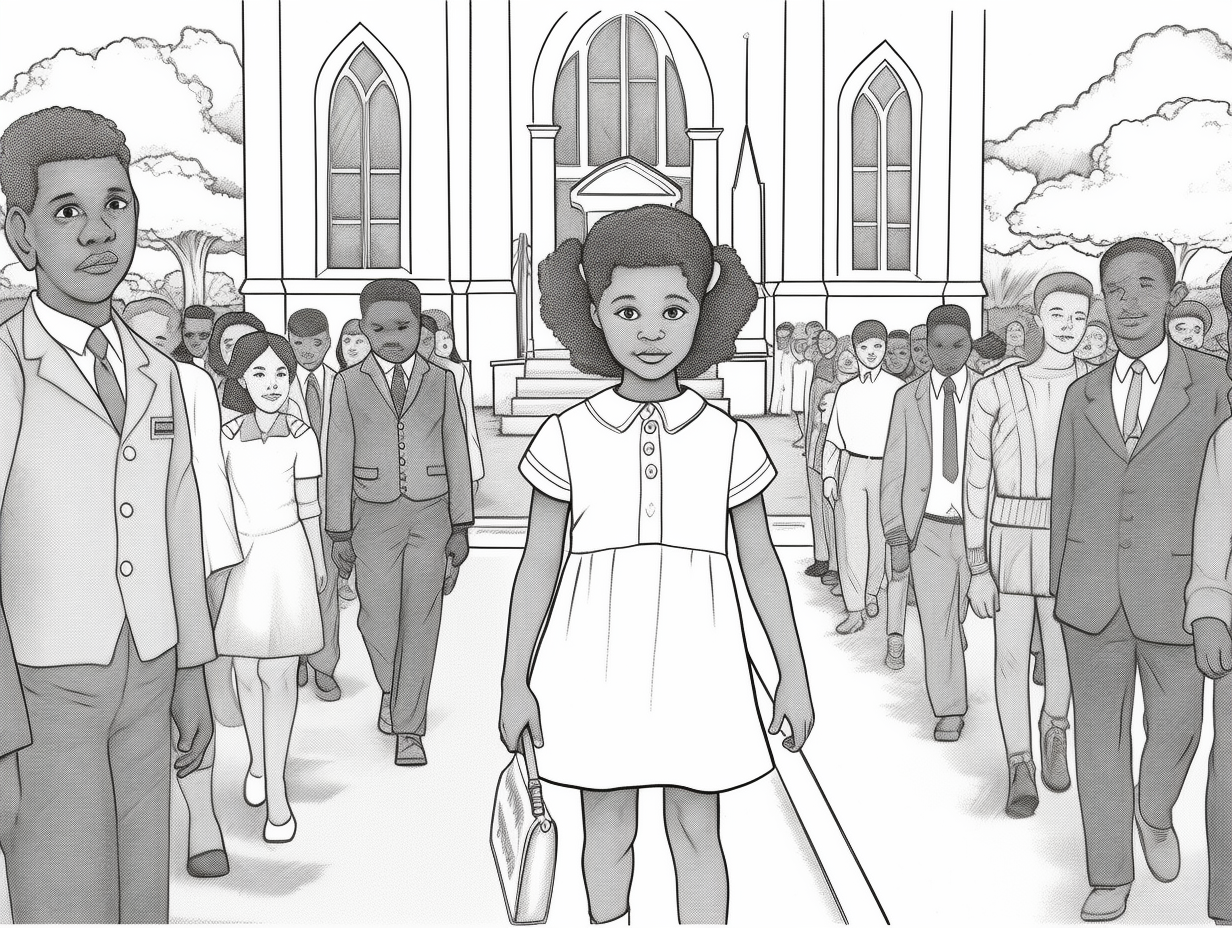 Ruby Bridges, A Role Model - Coloring Page