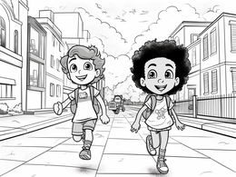 Coloring Ruby Bridges' Journey - Coloring Page