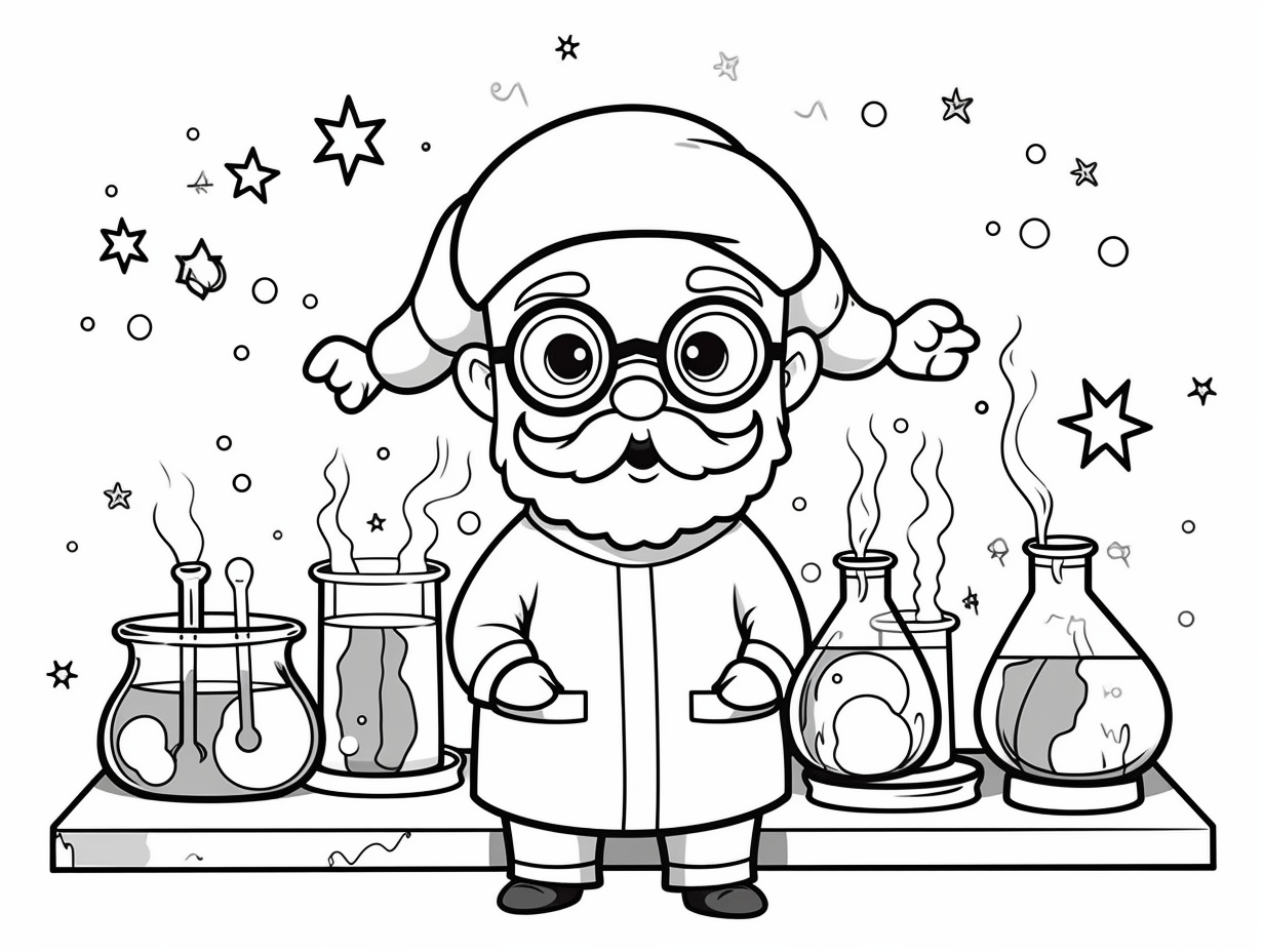Scientifically Fun Christmas - Coloring Page