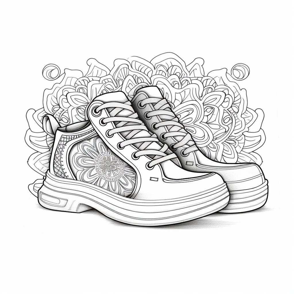 Shoe Mandala Coloring Sheet - Coloring Page