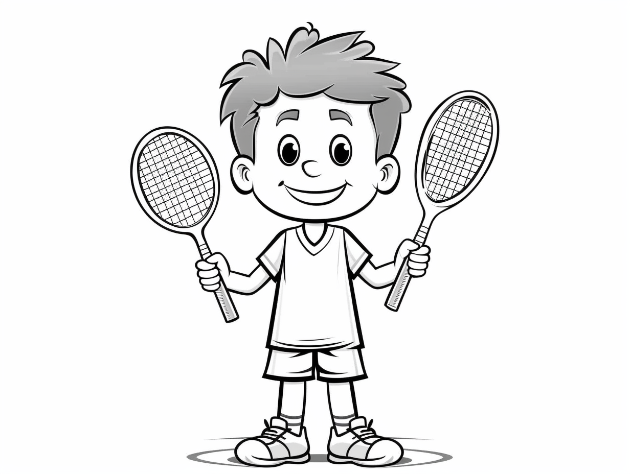 Shuttlecock Frenzy Coloring Page - Coloring Page