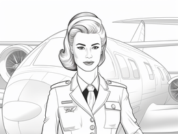 Printable Flight Attendant Coloring Sheet - Coloring Page