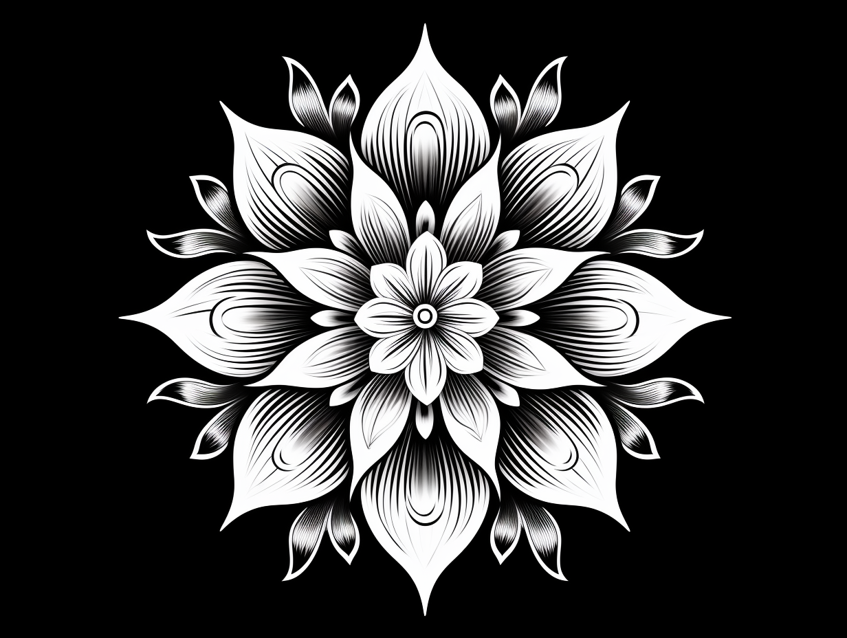 Stunning Lily Flower Mandala Design - Coloring Page