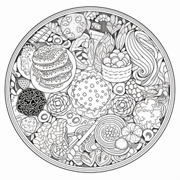 Tasty Food Coloring Page - Coloring Page