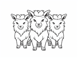 Three Billy Goats Gruff Mandala Art - Coloring Page