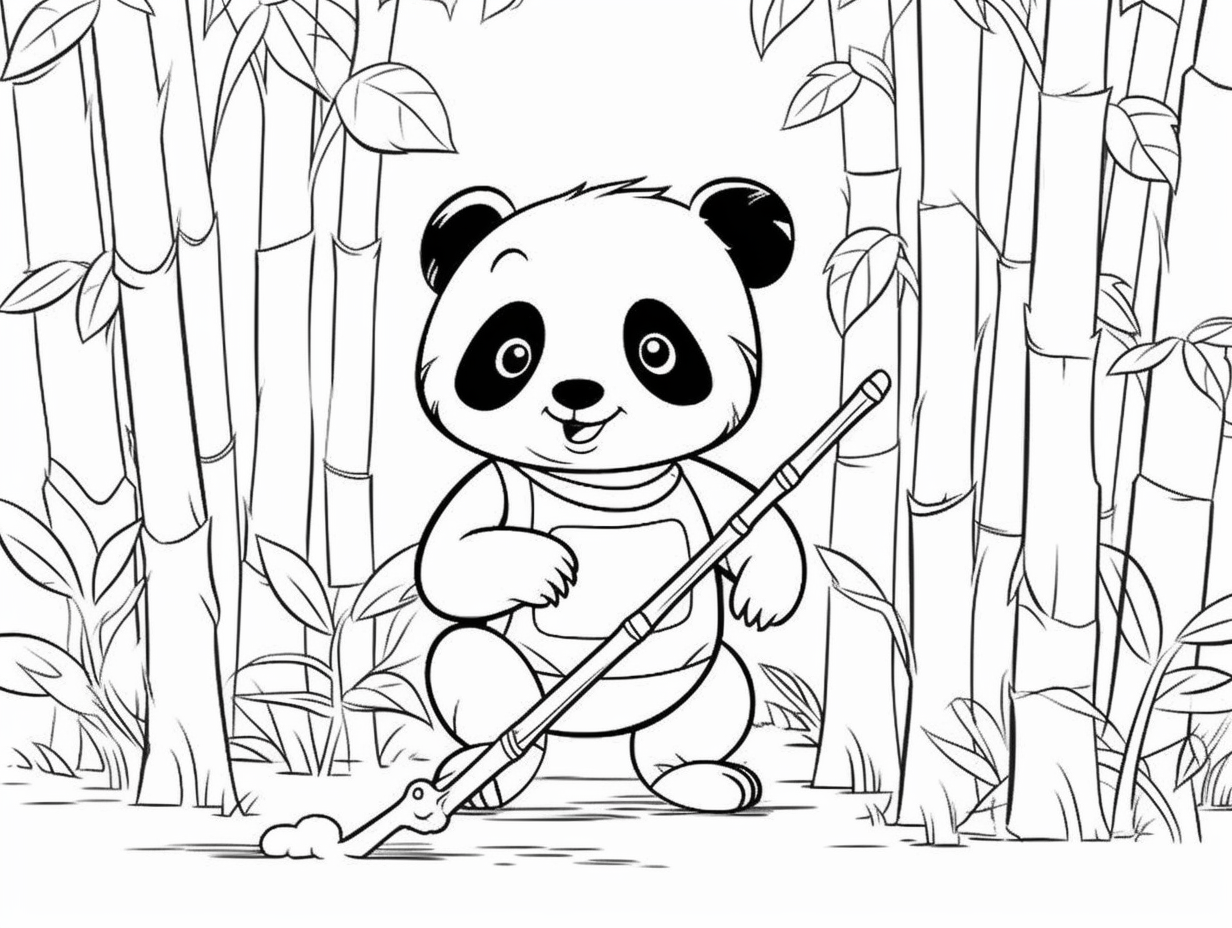Tranquil Bamboo Coloring Activity - Coloring Page