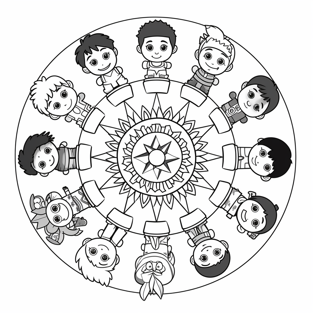 United In Diversity Coloring - Coloring Page