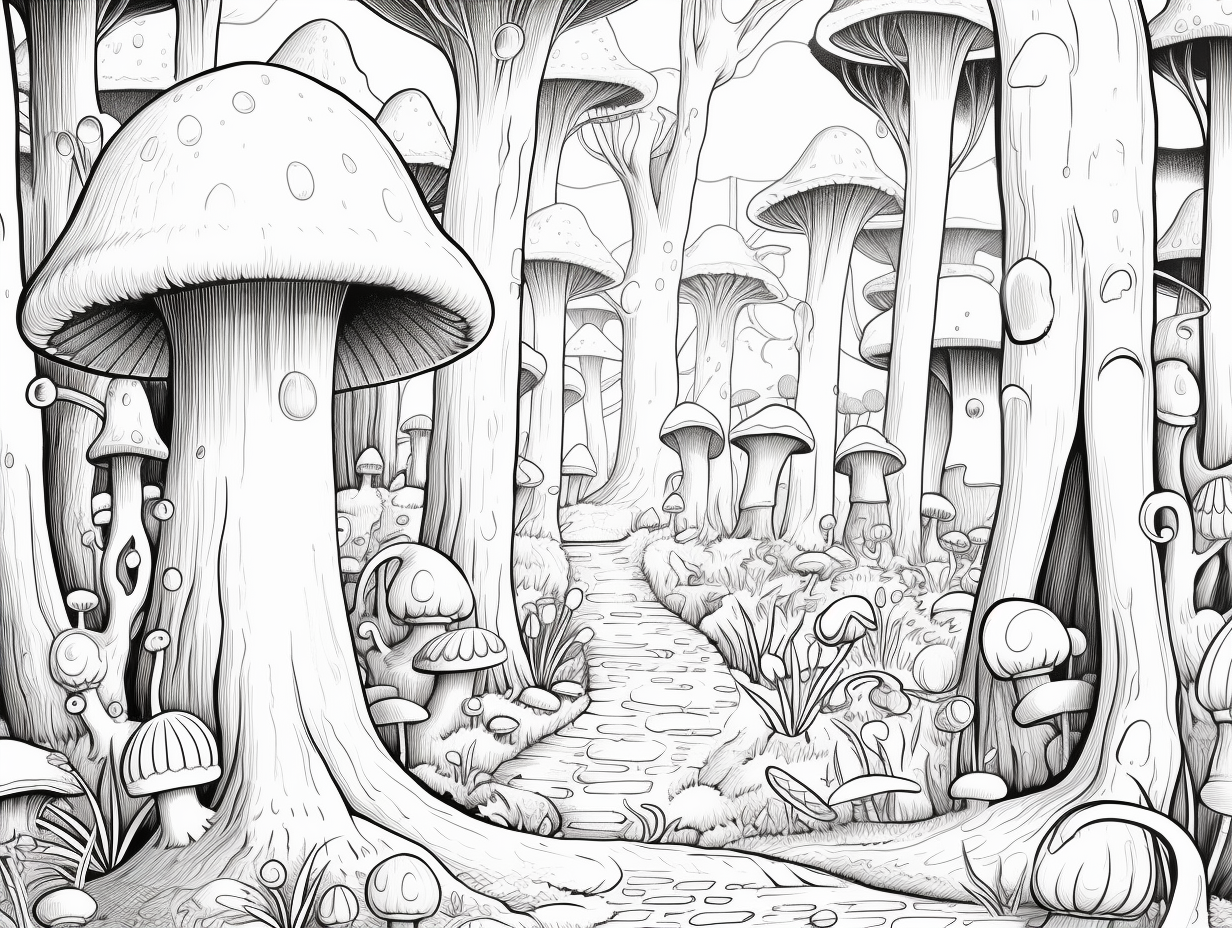 Unwind With An Enchanted Coloring Escape - Coloring Page