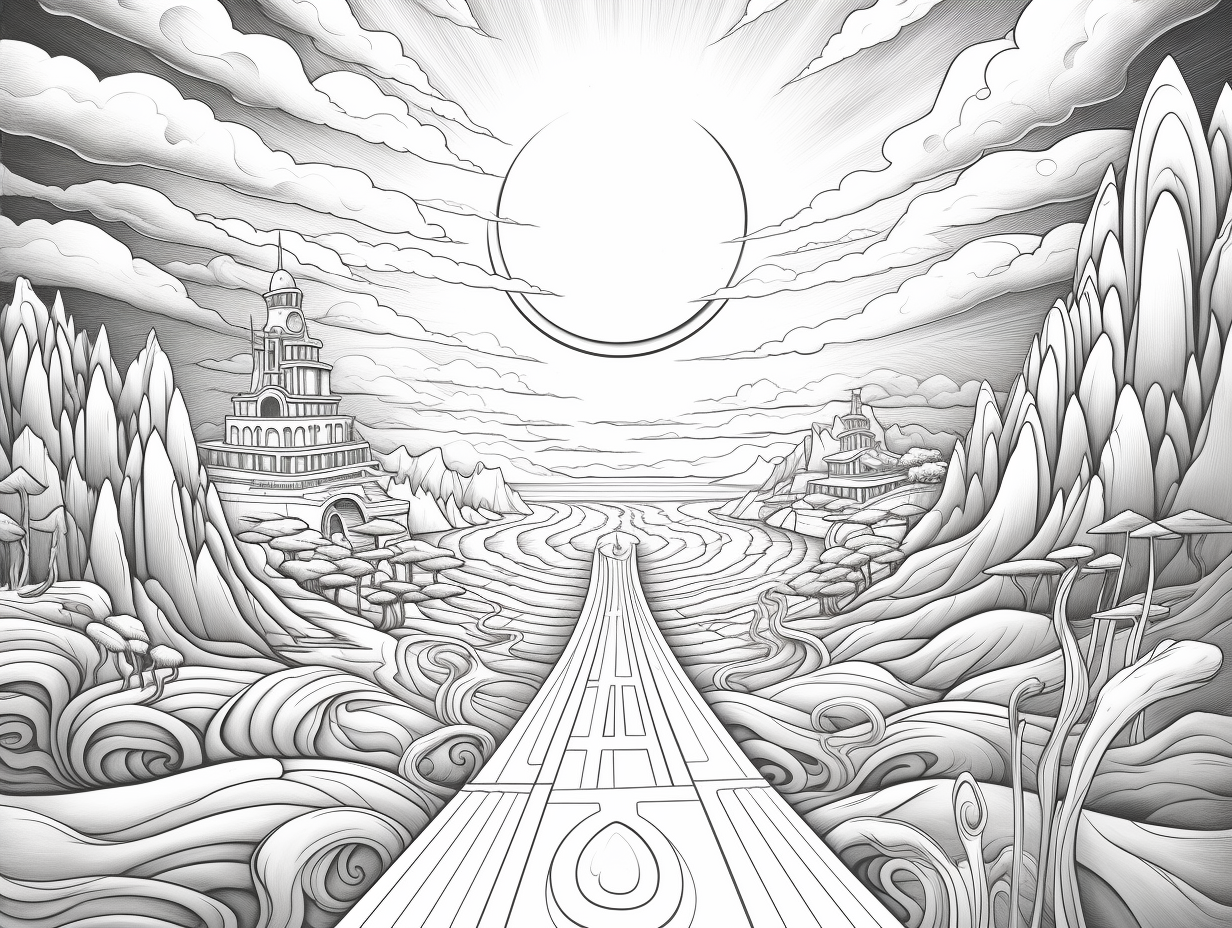 Wake Up To Sunrise Coloring - Coloring Page