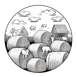 Printable Hay Bale To Color - Coloring Page
