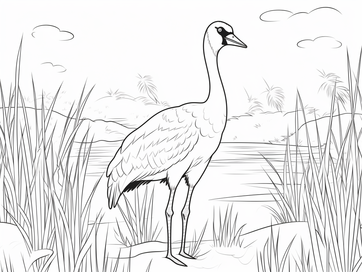 Whooping Crane Coloring Sheet Coloring Page