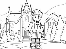 Winter Prayer Coloring Page - Coloring Page